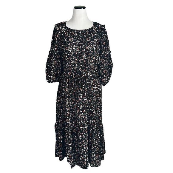 Max Studio | Dresses | Max Studio Womens Floral Puff Long Sleeve Maxi ...